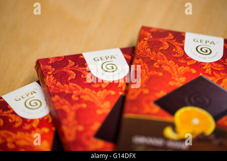 Wuppertal, Germany. 09th May, 2016. Chocolate with the GEPA company ...
