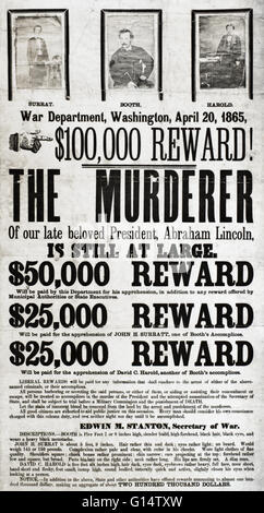 Wanted Poster for John Wilkes Booth and Co-Conspirators Stock Photo - Alamy
