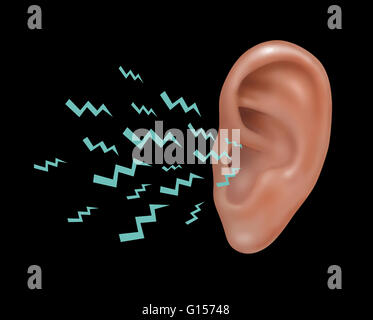 Illustration depicting how sound enters the outer human ear Stock Photo ...