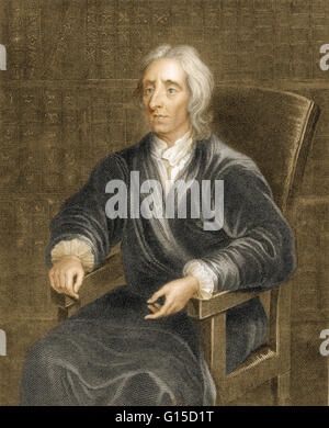 John Locke in 1704, in an engraving by H. Robinson from the original ...
