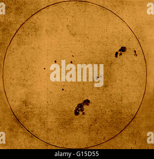 Illustration of sunspots from Galileo's 1613 book on the sun. Galileo ...