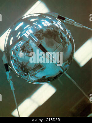 The first artificial satellite, Sputnik 1, head-on. Sputnik was ...