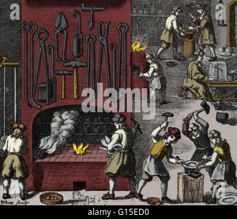 A 17th century engraving of a silversmith's workshop Stock Photo - Alamy