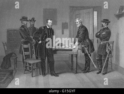 General Lee’s Surrender to General Grant at Appomattox, Virginia Stock ...