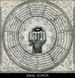 The Kaaba in Mecca. Sacred site in Islam. Engraving. 19th century Stock ...