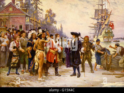 William Penn treaty with Native Americans in Pennsylvania 1680s Stock ...
