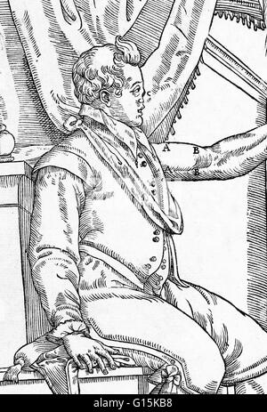 One of Gaspare Tagliacozzi's methods for replacing a missing nose. Here ...