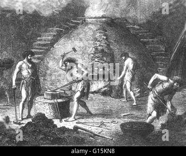 Prehistoric Man, Bronze Age Smelting Stock Photo - Alamy