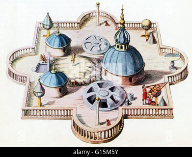 Uraniborg, Tycho's observatory on the island of Hven, Denmark. Tycho ...