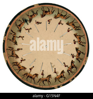 Muybridge Zoopraxiscope, Horseback Somersault, 1893. The zoopraxiscope ...