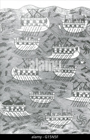 Wall relief of Assyrian warships 700-692 BCE From Nineveh, South-West ...