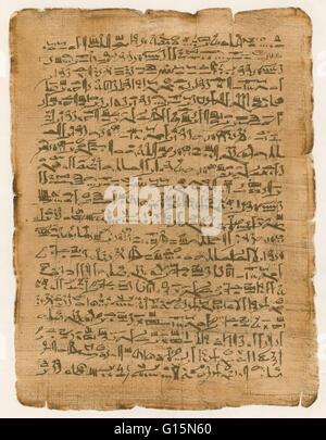 Hieratic papyrus. Cursive writing system, used in Ancient Egypt Stock ...