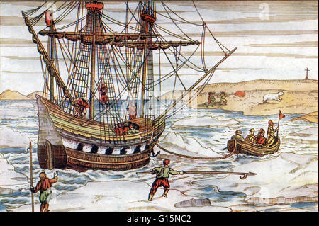 Willem Barentsz (1550-1597) illustration by Henricus Hondius (1573 ...