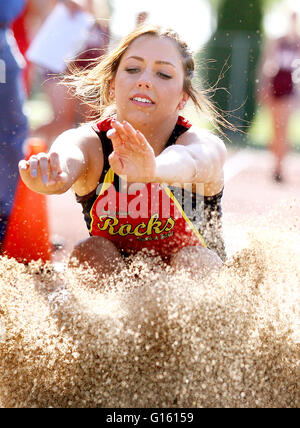 Rock Island, Iowa, USA. 6th Apr, 2017. The front door to Circa '21's ...