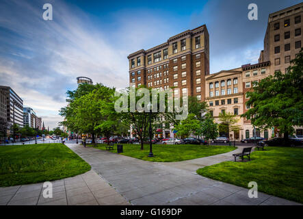 Walkway and buildings at McPherson Square, in Washington, DC Stock ...