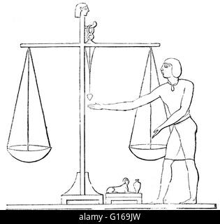 Ancient Egyptian weights and weighing scales 18th Dynasty 1700 BC Stock ...