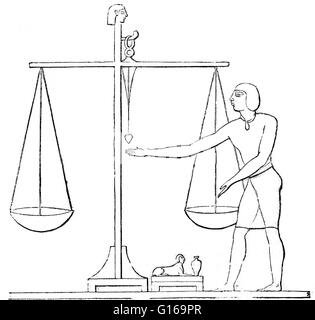 Ancient Egyptian weights and weighing scales 18th Dynasty 1700 BC Stock ...