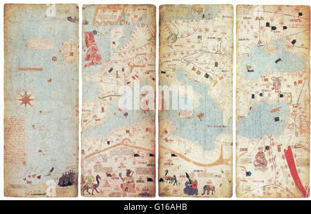 The Catalan Atlas, 1375. Attributed to the Majorcan Jewish Stock Photo ...