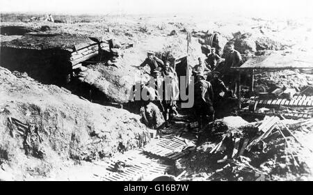 German infantry soldiers in trenches during the winter battles in ...