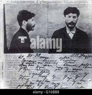 Joseph Stalin in Czarist police photographs, 1908. Stalin was involved ...