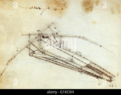 Leonardo da Vinci Design for a flying machine(Ornithopter Stock Photo ...