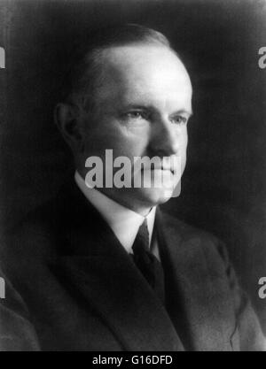 Calvin Coolidge, portrait of the 30th President of the USA Stock Photo ...
