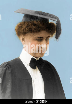 Keller wearing graduation cap and gown, circa 1904. Helen Adams Keller ...