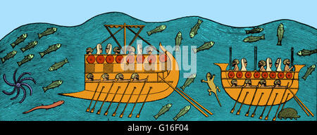 Wall relief of Assyrian warships 700-692 BCE From Nineveh, South-West ...