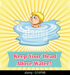 head above water saying cartoon Stock Photo - Alamy