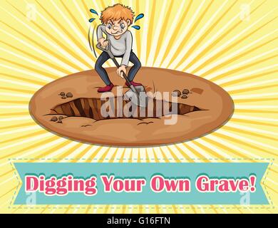 Digging your own grave illustration Stock Vector Image & Art - Alamy