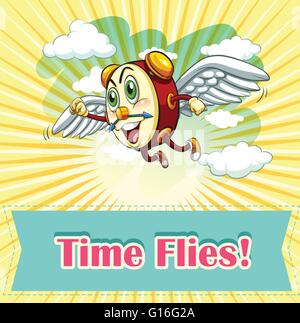 Idiom illustration saying time flies Stock Vector Image & Art - Alamy