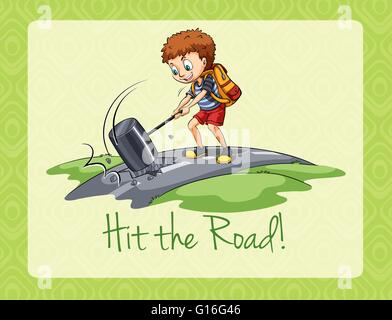 Old saying hit the road illustration Stock Vector Image & Art - Alamy
