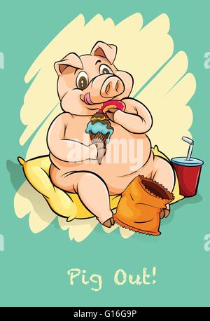 English idiom pig out Stock Vector Image & Art - Alamy