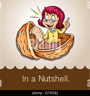 Idiom in a nutshell illustration Stock Vector Image & Art - Alamy