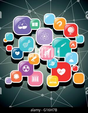 Infographic with science and technology symbols illustration Stock ...