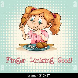 Idiom poster for finger linking good illustration Stock Vector Image ...