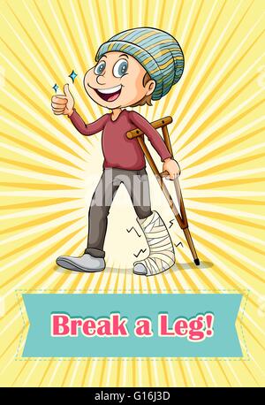 Idiom break a leg illustration Stock Vector Image & Art - Alamy
