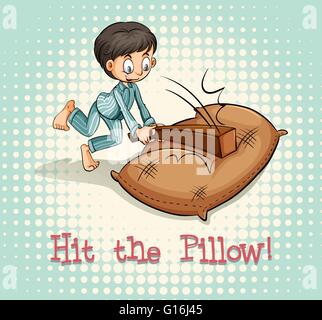 Idiom hit the pillow Stock Vector Image & Art - Alamy