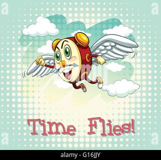 Old idiom time flies illustration Stock Vector Image & Art - Alamy