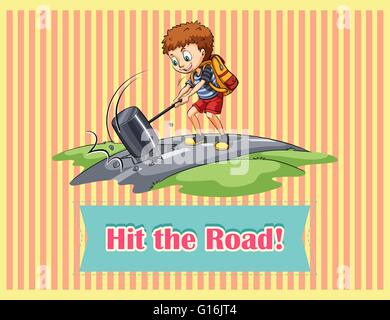 Old saying hit the road illustration Stock Vector Image & Art - Alamy