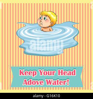 head above water saying cartoon Stock Photo - Alamy