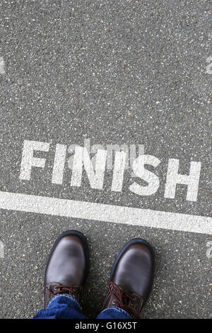 Finish line winning success running race businessman business man ...
