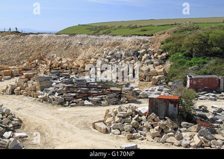 Purbeck limestone quarry St Aldhelm s Head Dorset England UK Europe ...