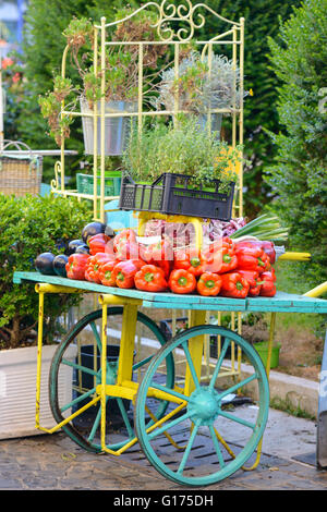 A chariot with plants at the market Stock Photo - Alamy