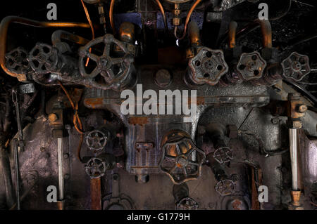 Steam locomotive cockpit Stock Photo - Alamy
