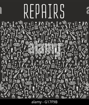 Tools seamless background. Construction repairs, work pattern vector illustration Stock Vector ...