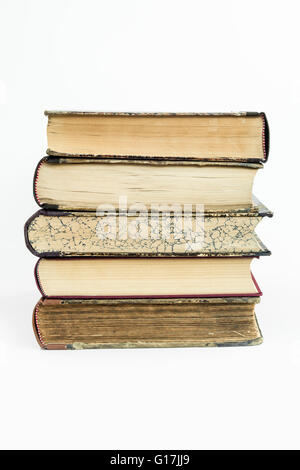 Very old ancient books isolated to white background Stock Photo - Alamy