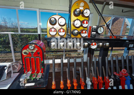 Single line token equipment inside the signalbox at Bishops Lydeard ...