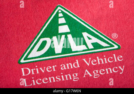 The DVLA logo on an information booklet. DVLA stands for the Driver and ...