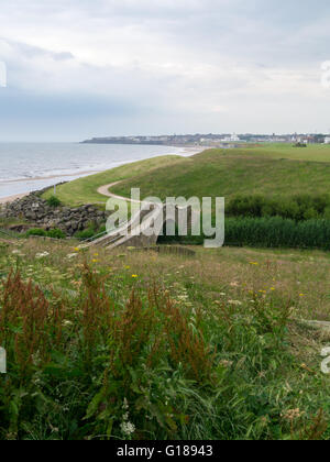 A Stone Bridge, Situated on a Coastal Walkway at Whitley Bay, Tyne ...